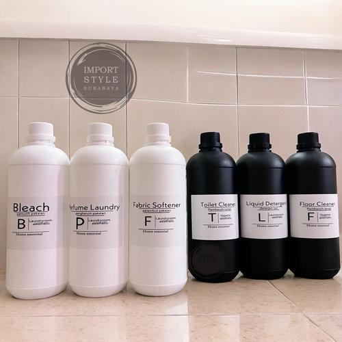 Jual BOTOL REFILL HITAM / PUTIH 1000ML / 1L SIMPLE DESIGN . tempat ...