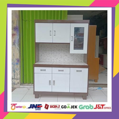 Jual Lemari piring kayu 3 pintu / lemari piring kayu minimalis 3 pintu ...