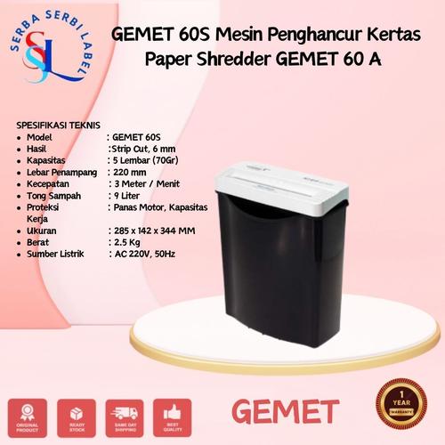Jual GEMET 60S Mesin Penghancur Kertas | Paper Shredder GEMET 60 S ...