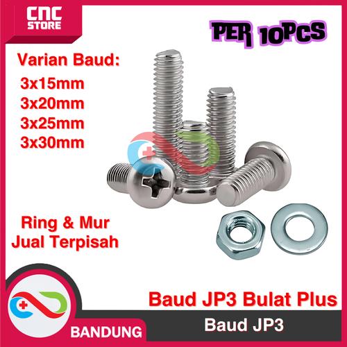 Jual 10Pcs BAUT BAUD RING MUR JP3 M3 M3x15 M3x20 M3x25 M3x30 - MUR M3 ...
