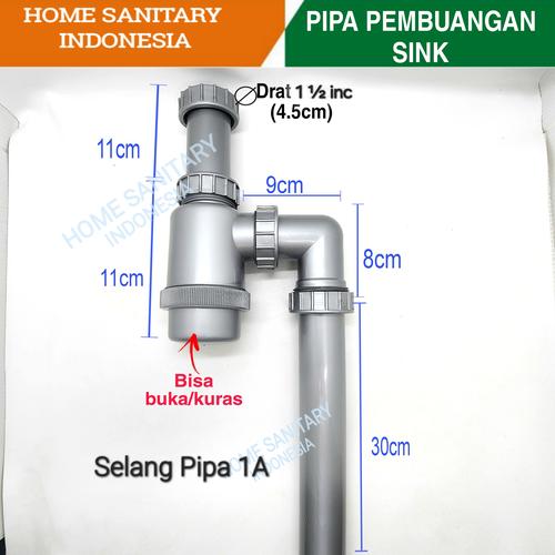 Jual SELANG / PIPA PEMBUANGAN SINK CUCI PIRING WASTAFEL BAK KONTROL pvc ...