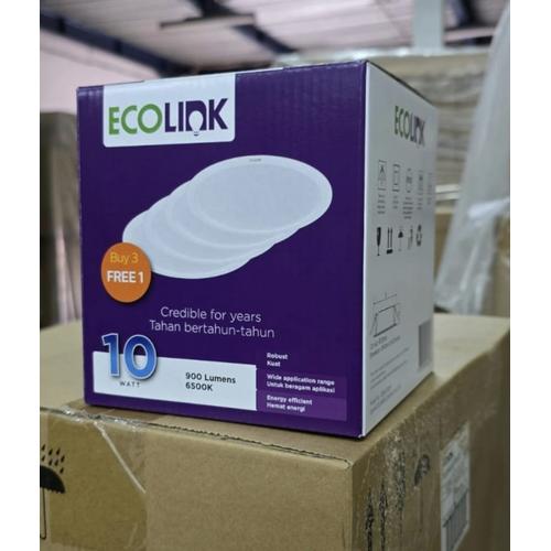 Jual Lampu Ecolink 3 Free 1 Downlight LED Multipack 10 Watt Putih Bulat ...