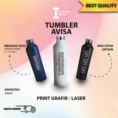 Jual Cetak Custom Laser Grafir Tumbler Avisa Termos Stainless Steel Dua ...