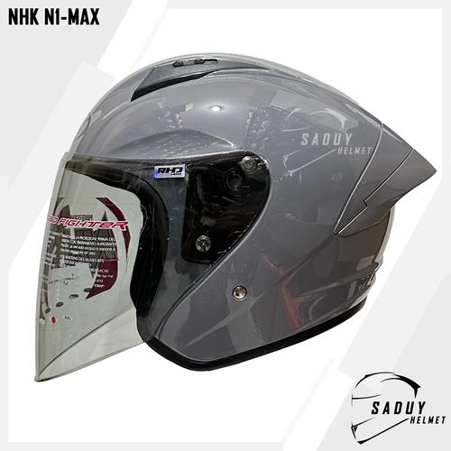 Jual HELM NHK N1 MAX DIM GREY HALF FACE ORIGINAL SINGLE VISOR - Black ...