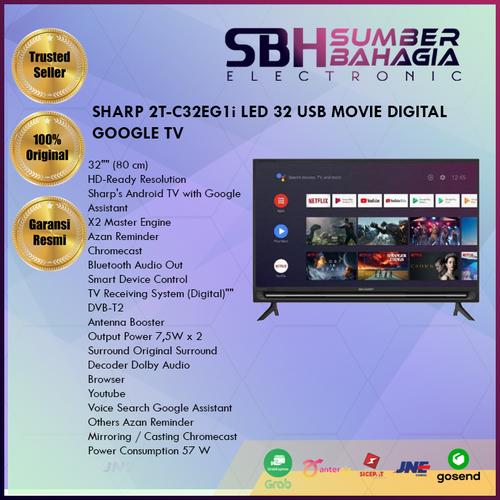 Jual SHARP 2T-C32EG1i LED 32 USB MOVIE DIGITAL GOOGLE TV (NEW) (KHUSUS ...