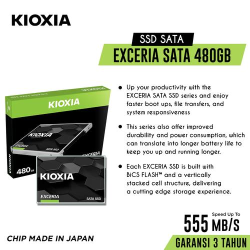 Promo KIOXIA EXCERIA SATA SSD 480GB / Read 555MB/s Write 540MB/s / Garansi Resmi 3 Tahun ...