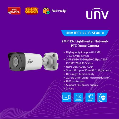 Promo UNV IPC2122LB-ASF28-A Uniview Bullet CCTV Camera 2MP Vandal Resistant Network IR Fixed ...
