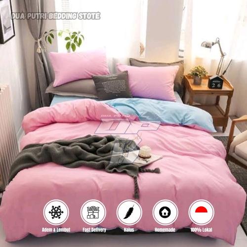 Jual Bed cover Set Two tone Minimalise Selimut badcover Set Tinggi 20cm ...