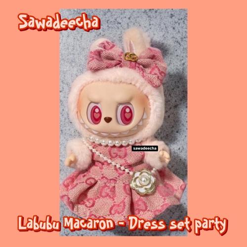 Jual Labubu Macaron - Dress labubu set / baju pesta labubu - Pink ...