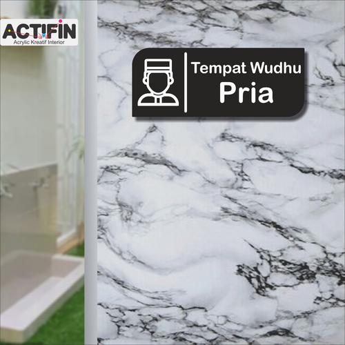 Jual Tempat Wudhu Sign Timbul 3D | Sticker Akrilik Sign Tempat Wudhu ...
