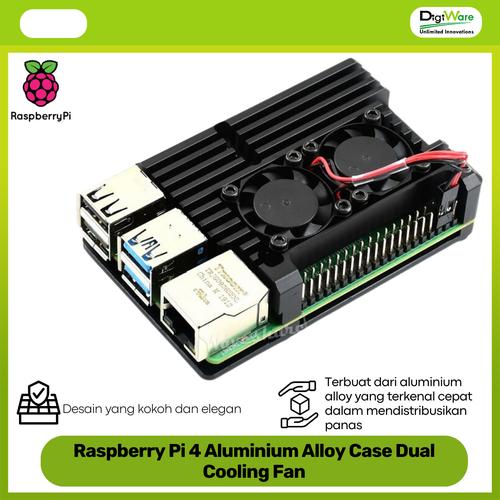 Jual Case Raspberry Pi 4 Dual Cooling Fans Aluminium Alloy - Kota Bekasi - DigiWare Store Bekasi ...