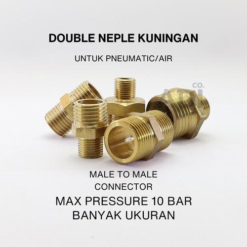 Jual DOUBLE NEPLE KUNINGAN CONNECTOR ANGIN AIR PNEUMATIC - Kota Bandung ...