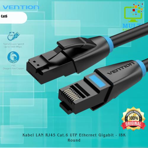Jual Kabel LAN Vention 40M RJ45 Cat.6 UTP Ethernet Gigabit - IBK Round ...