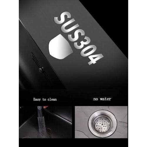 Jual Dweck - Kitchen Sink Hitam Stainless 304 1 Bowl Large Paket Kran ...