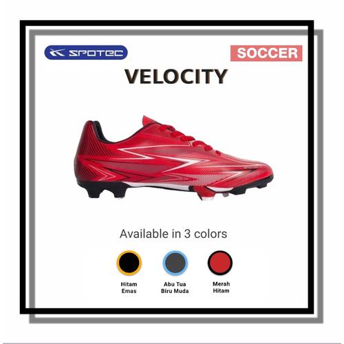 Promo SPOTEC Sepatu SOCCER VELOCITY Warna Merah - Hitam - 43 - Kab ...