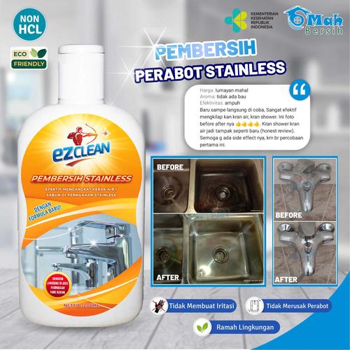 Promo EZClean Stainless Cleaner - Pembersih Kerak Kran Shower Bak Stainless - Paket + Sikat ...
