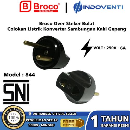 Jual BROCO Over Steker Colokan Bulat Konverter Penyambung Gepeng Kaki 2 ...