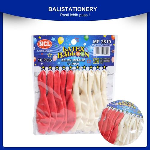Promo Balon Latex Metalik Merah Putih Balloon NCL isi 10 pcs MP-2810 ...