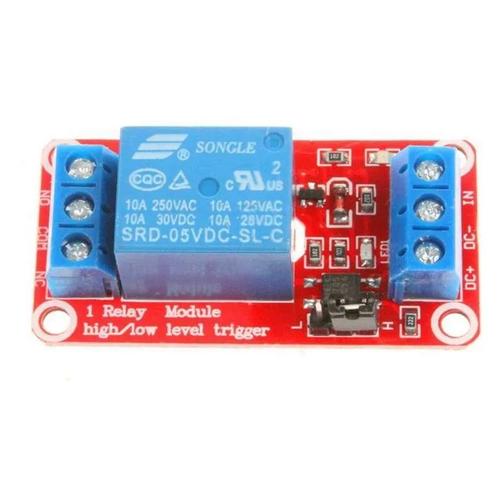 Jual Relay Module 1 Channel 5V Suport High or Low Level Trigger RED ...