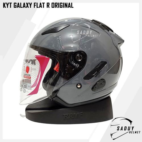 Jual HELM KYT GALAXY FLAT R SOLID GORILLA GREY / ABU GLOS HELM HALF ...