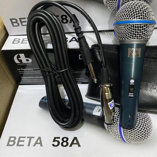 Jual Mic Vokal+Kabel AB Beta 58A Dynamic Switch On/Off Body Besi ...