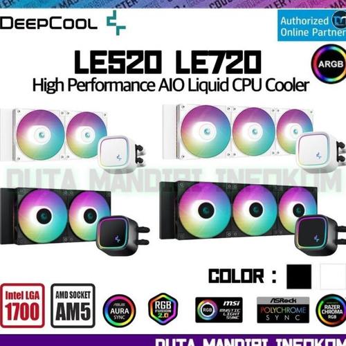 Jual Komponen DeepCool LE520 LE720 ARGB - 240mm I 360mm AIO Liquid CPU ...