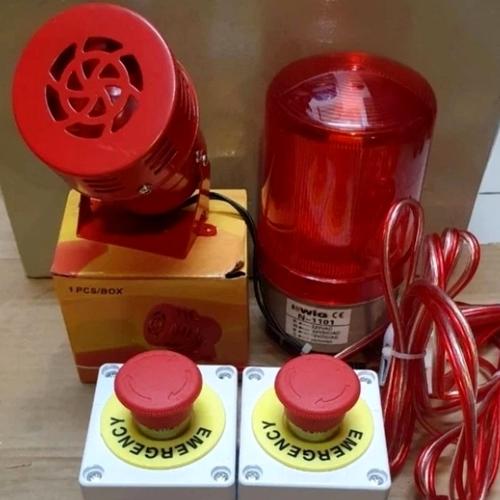 Jual Sirine Peresmian Gedung/ Fire Alarm 2 Tombol With Lampu MS. 290 ...