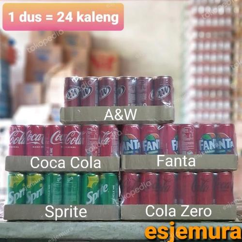 Jual Coca Cola Sprite Fanta A&W Kaleng Can 250 Ml Per Dus Isi 24 Kaleng ...