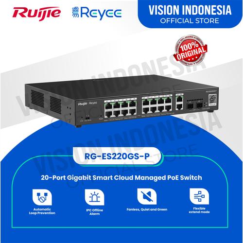 Jual RUIJIE RG-ES220GS-P 20-Port Gigabit Smart Cloud Managed PoE Switch ...