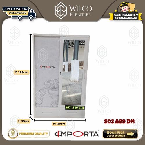 Jual Lemari Pakaian Importa S03 A89 DM | Lemari Pakaian Besi Sliding 2 ...