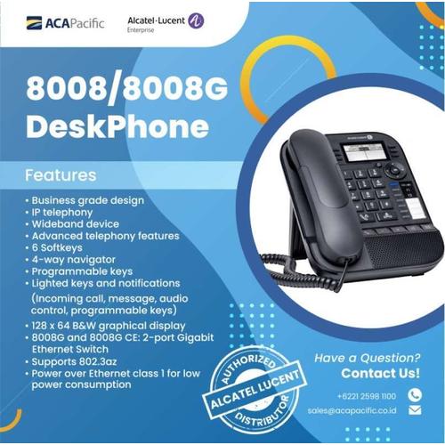 Jual Alcatel-Lucent 8008/8008G DeskPhone - 8018 with Adapt - Kota ...