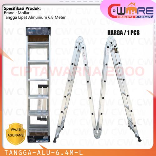 Jual Tangga Aluminium Lipat 6.8 Meter Tangga Multi Purpose Rumah Kantor ...