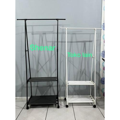 Jual Rak Gantungan Baju Multifungsi Model Segitiga Triangle Dengan Roda ...