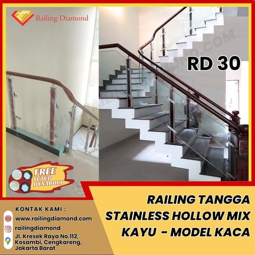 Jual Tiang Railing Tangga Stainless + Kayu SUS 304 [RD 30] - Jakarta ...