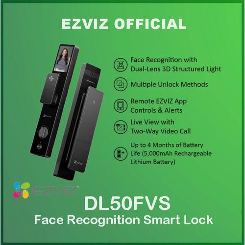 Promo Ezviz DL50FVS Face ID Recognition Smart Security Door Lock Cicil ...