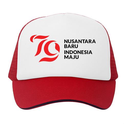 Jual Topi Trucker HUT RI 78 79 80 81 82 Logo Resmi Indonesia - Merah ...