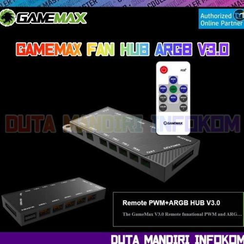 Jual Komponen Gamemax PWM + Rainbow Controller Remote ARGB Fan HUB V3.0 - Jakarta Barat - samvel ...