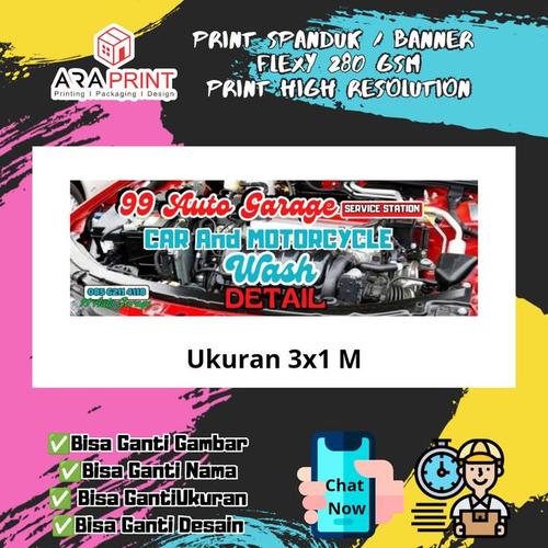 Jual Print Spanduk 3X1 M Car Wash Bisa Custom Desain Banner Murah ...