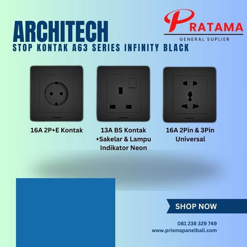 Jual Stop Kontak Architech A63 Series Infinity Black - 2P+E Kntk - Kota Denpasar - PRATAMA ...