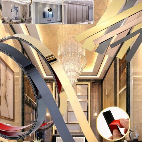 Promo List Plat Strip Mirror Wall Sticker / Sticker Pembatas Nat ...