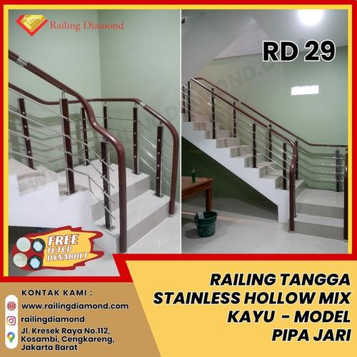 Jual Tiang Railing Tangga Stainless + Kayu SUS 304 [RD 29] - 304 ...