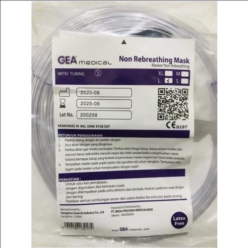 Jual Masker Oksigen Non Rebreathing GEA / Non Rebreathing Mask GEA NRM ...