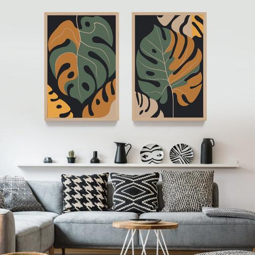 Jual Hiasan Dinding Aesthetic Lukisan Print Daun Monstera Ukuran 35x50 ...