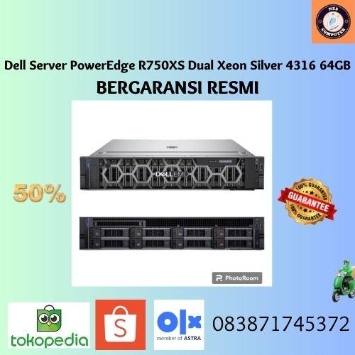 Jual SERVER Dell PowerEdge R750XS Dual Xeon Silver 4316 64GB 2x960GB ...