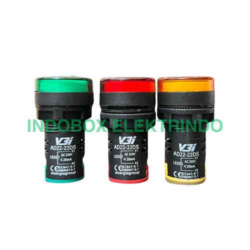 Jual Lampu Pilot V3i AD22-22DS (Merah / Kuning / Hijau / Putih) 22mm ...