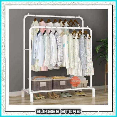 Jual DOUBLE POLE BIG STAND HANGER GAWANG BESI / RAK GANTUNG BAJU ...