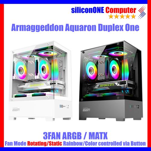 Jual Armaggeddon Aquaron Duplex One 3FAN ARGB Gaming Case MATX - Warna Fan diatur lewat Tombol ...