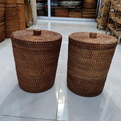 Jual tempat sampah rotan rattan trash bin dust bin - kerucut - Kota Denpasar - Balinese ArtShop ...