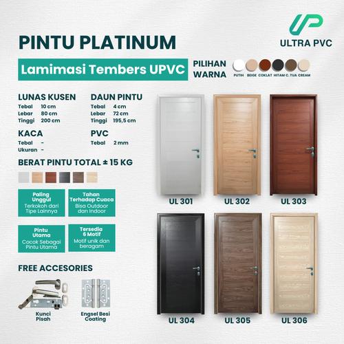 Jual PINTU PLATINUM LAMINASI TEMBERS UPVC - PINTU KAMAR // PINTU KAMAR MANDI // PINTU RUMAH - UL ...