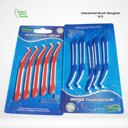 Jual Sikat Gigi Interdental brush bengkok isi 5 Dental Tootbrush ...